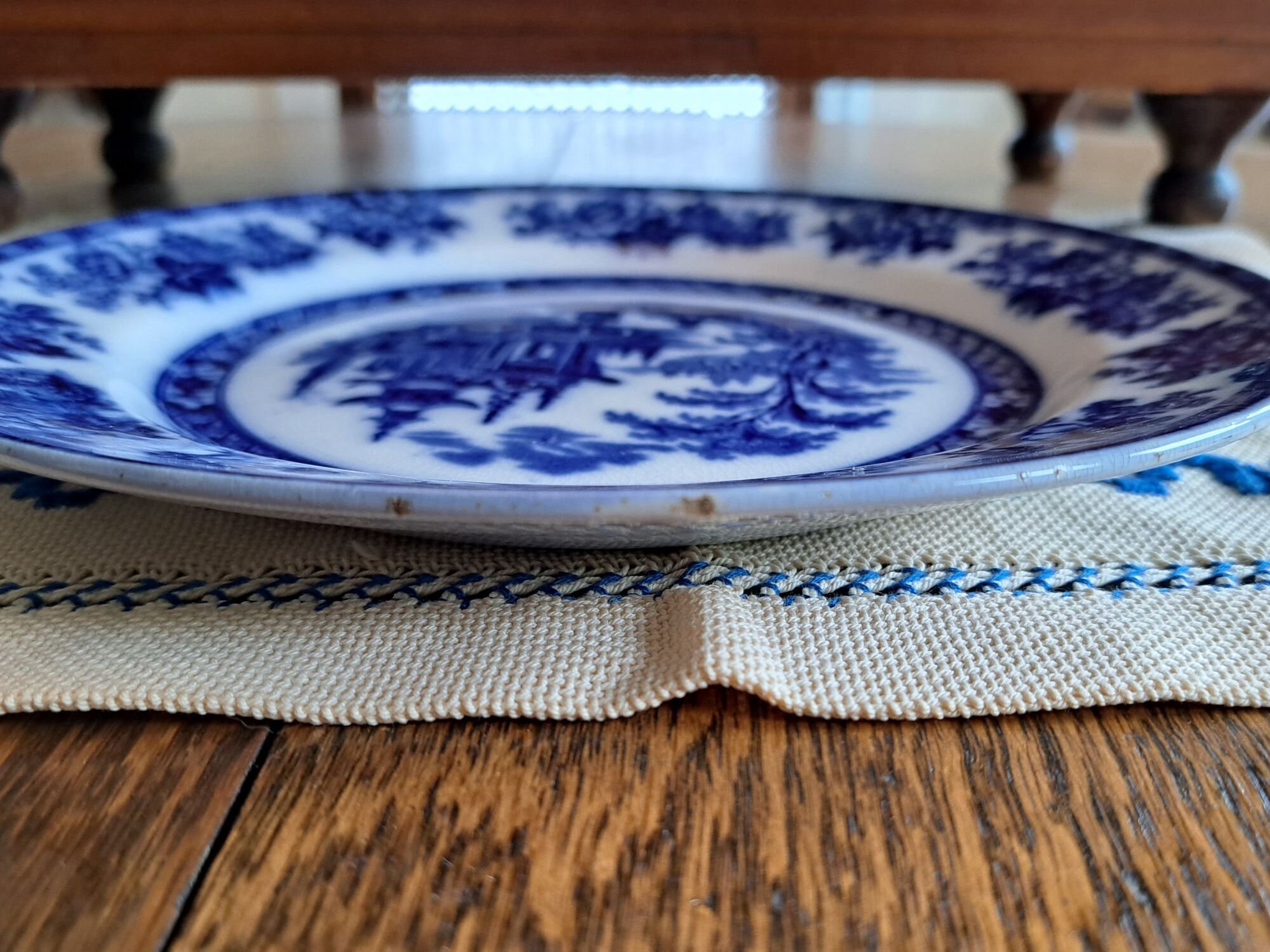 Antique Doulton Flow Blue Plate 'madras' Pattern English Staffordshire ...