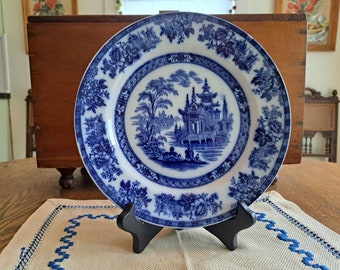 11 Antique Dolton Burslem Flow Blue Platter, Madras Pattern, C. 1900 ...