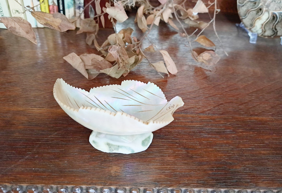 Antique Victorian Carved Mother of Pearl Salt Cellar - Etsy