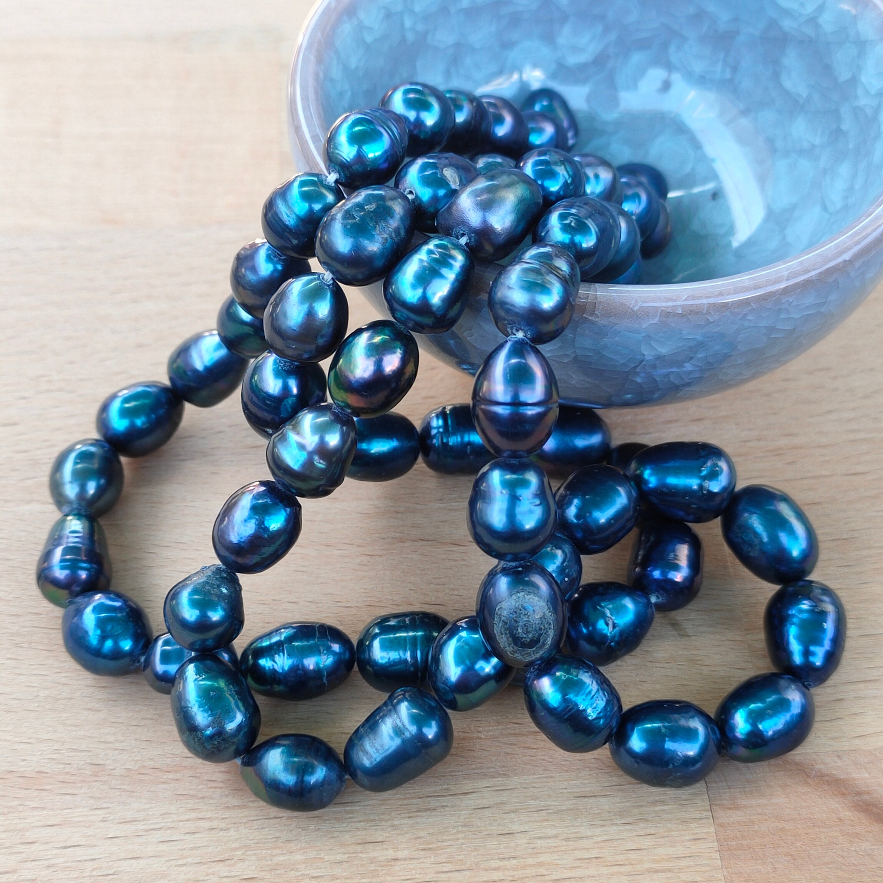 1 Strand of 35 Cm of Pearly Blue Freshwater Cultured Pearl - Etsy