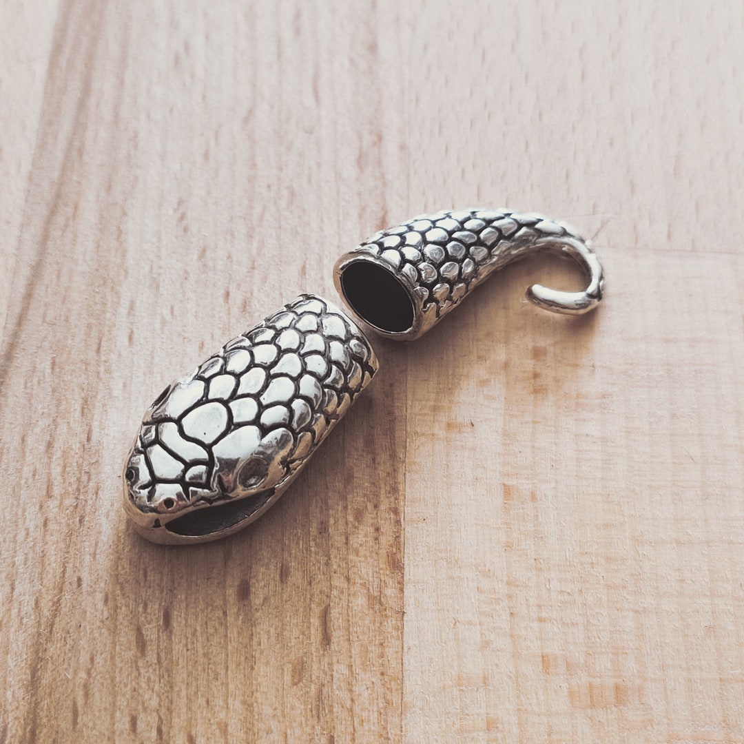 1 Silver-colored Snake Head and Tail Cord Clasp. - Etsy