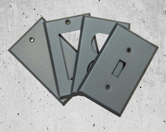 River Stone Grey Texture Powder Coated Toggle, Rocker, Duplex, and ...