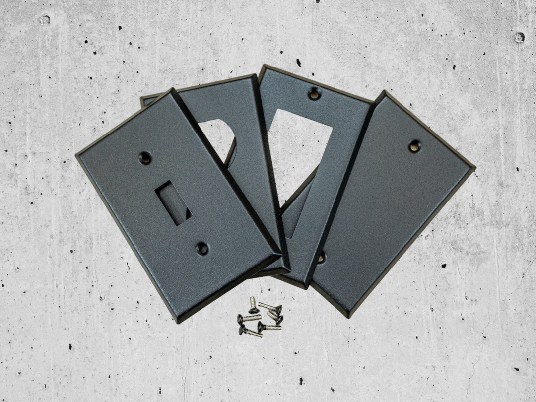 Black Stone Powder Coated Stainless Steel Switch Plates - Etsy