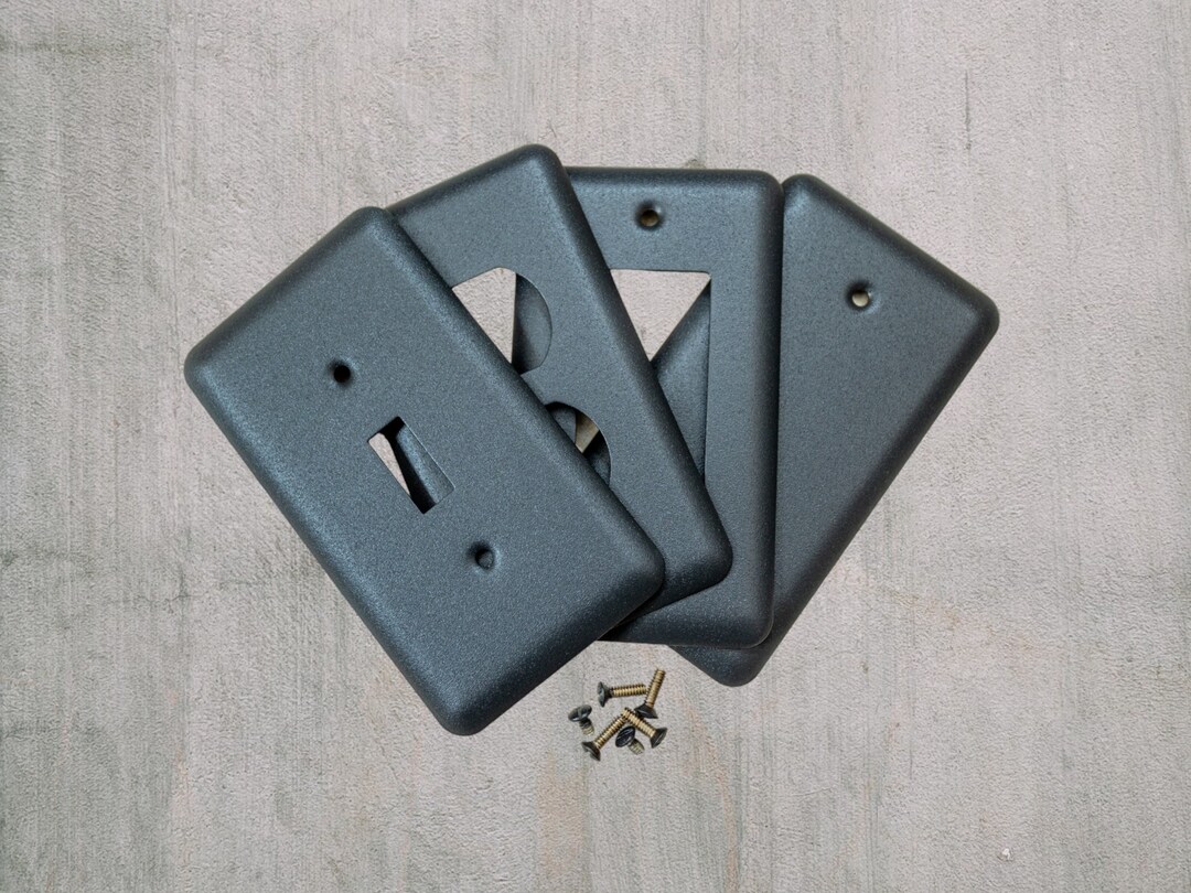 Matte Black Texture Powder Coated Toggle, Rocker, Duplex, and Blank ...