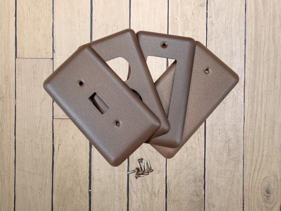 Walnut Texture Powder Coated Toggle, Rocker, Duplex, and Blank Round ...