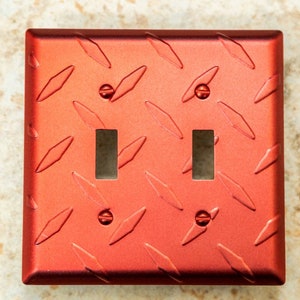 Red Anodized Powder Coated Diamond Plate Metal Toggle, Rocker, and ...