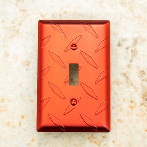 Red Anodized Powder Coated Diamond Plate Metal Toggle, Rocker, and ...