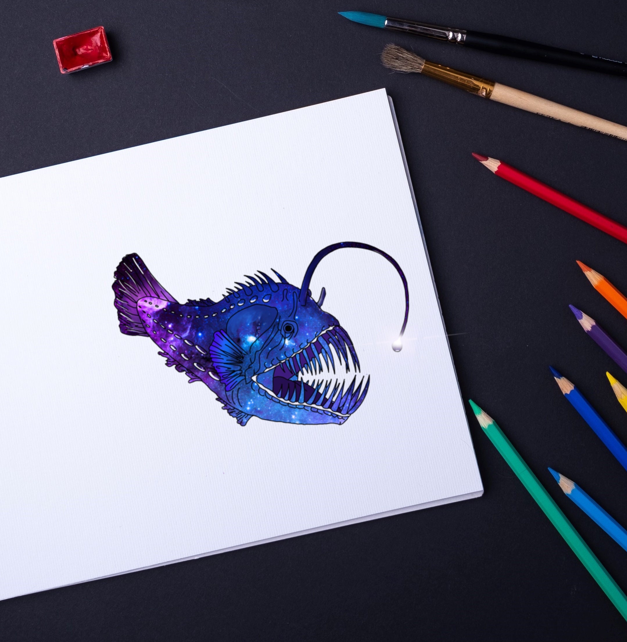 Galaxy Sea Creatures Octopus Angler Fish Jelly Fish - Etsy