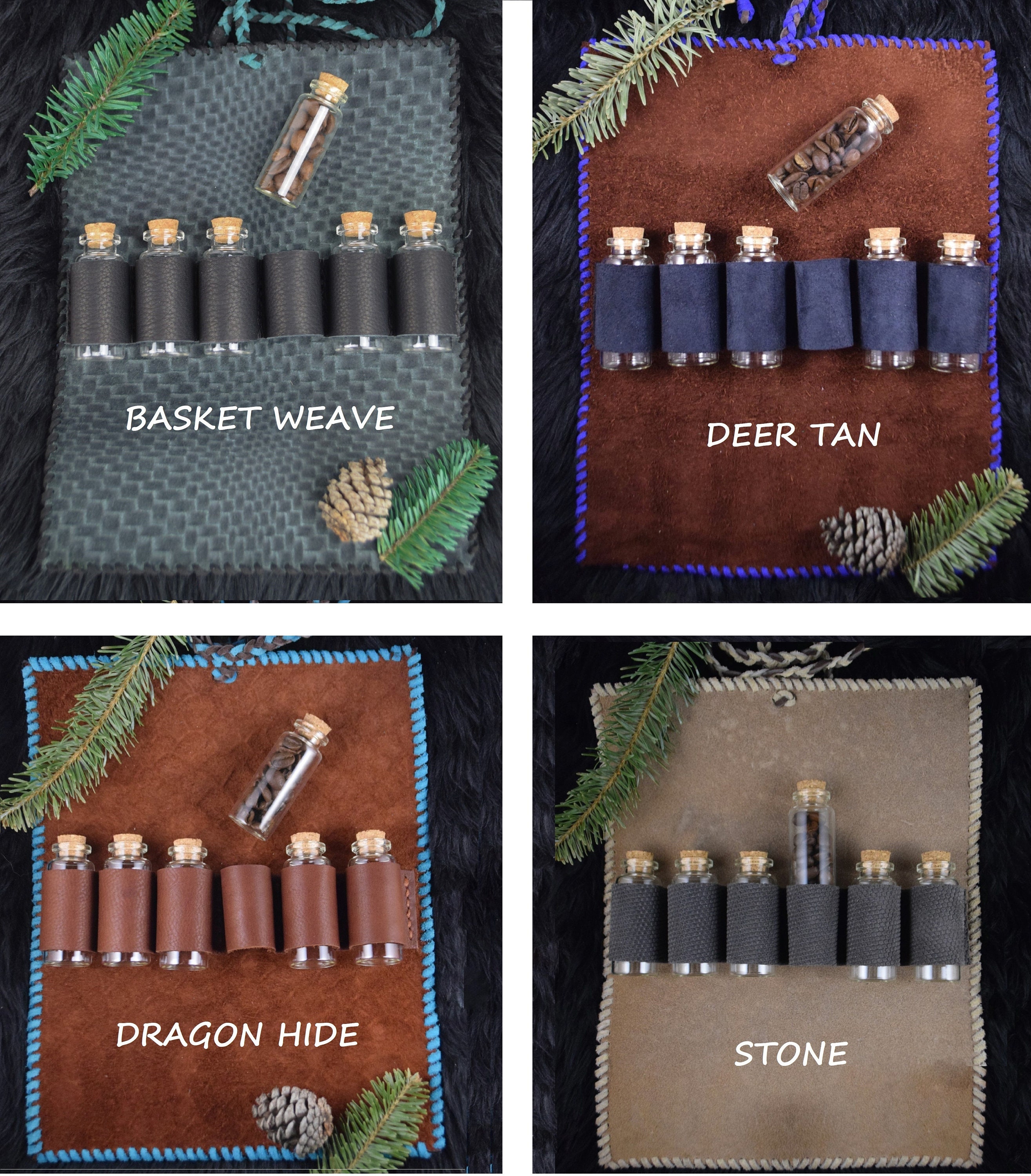 Leather Spice Kit for Backpacking - 6 Jars- FOUR STYLE OPTIONS - Etsy