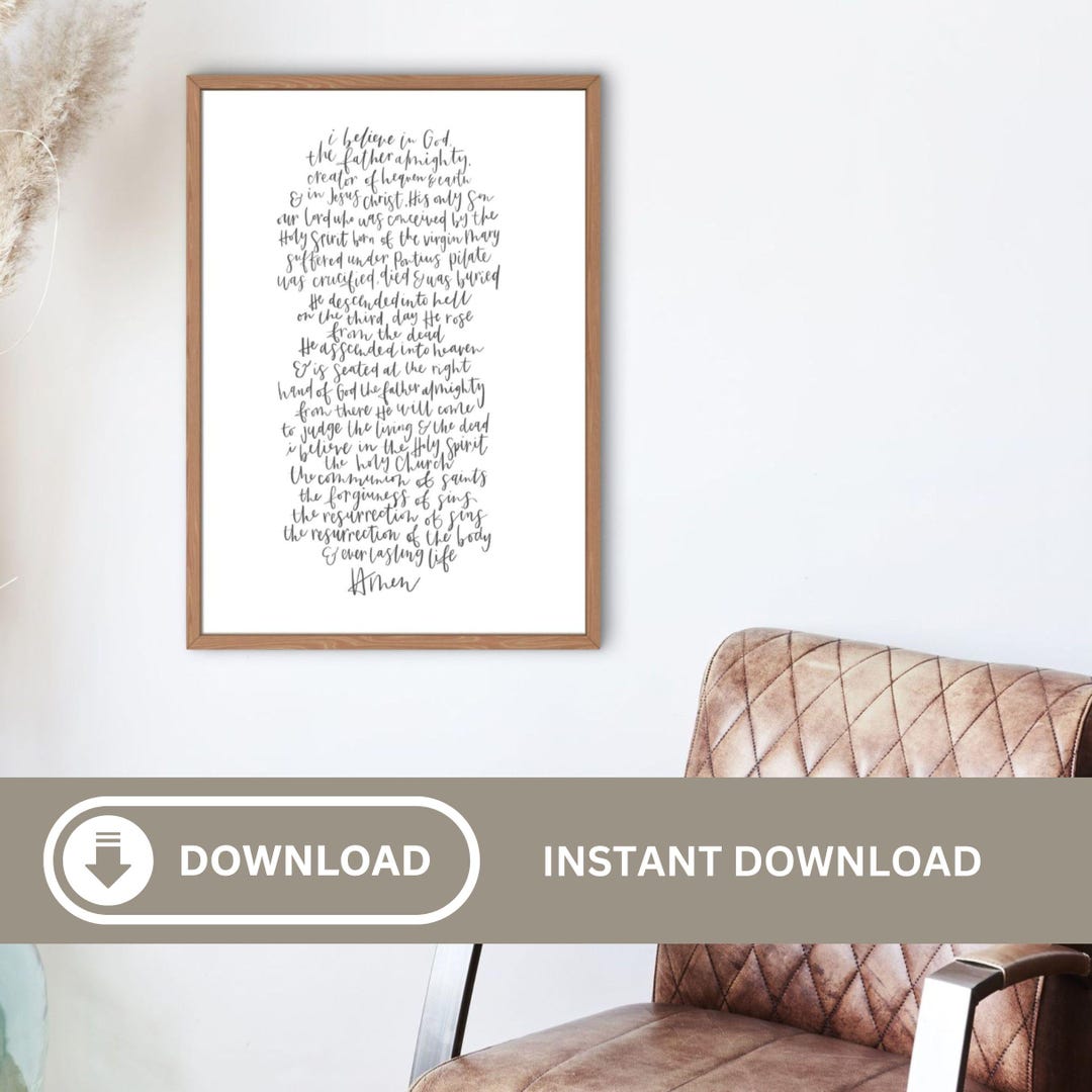 The Apostles Creed Print | Hand Lettered | Printable | Downloadable ...