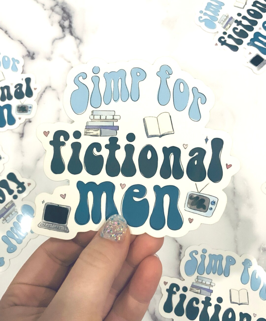Simp for Fictional Men Bookworm, Fangirl, Fan Stickers Perfect for ...