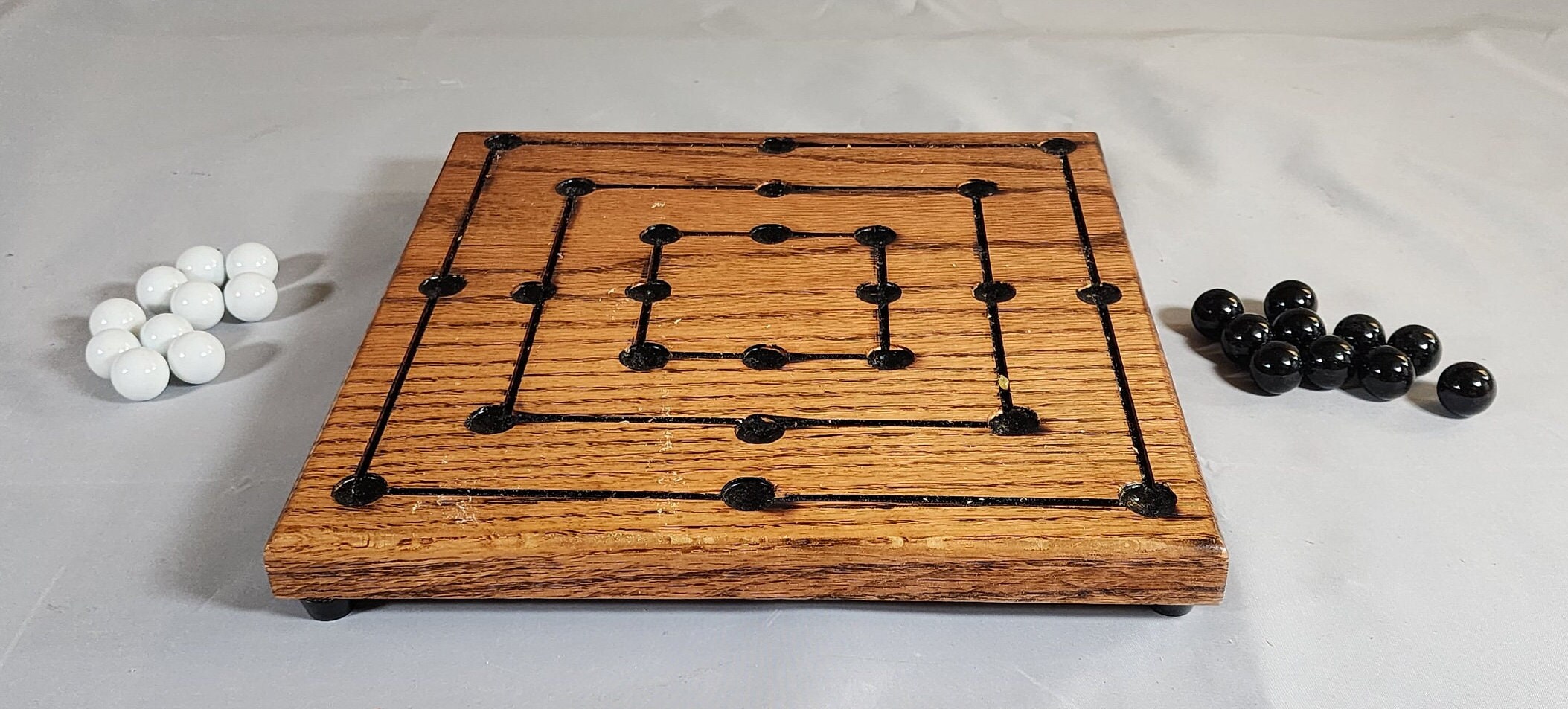 Nine Men's Morris Handcrafted Oak Mills, Merrills, Merelles, Marelles ...