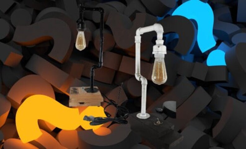 Handcrafted Steampunk Question Mark Lamp: Industrial Decor Lighting - Etsy