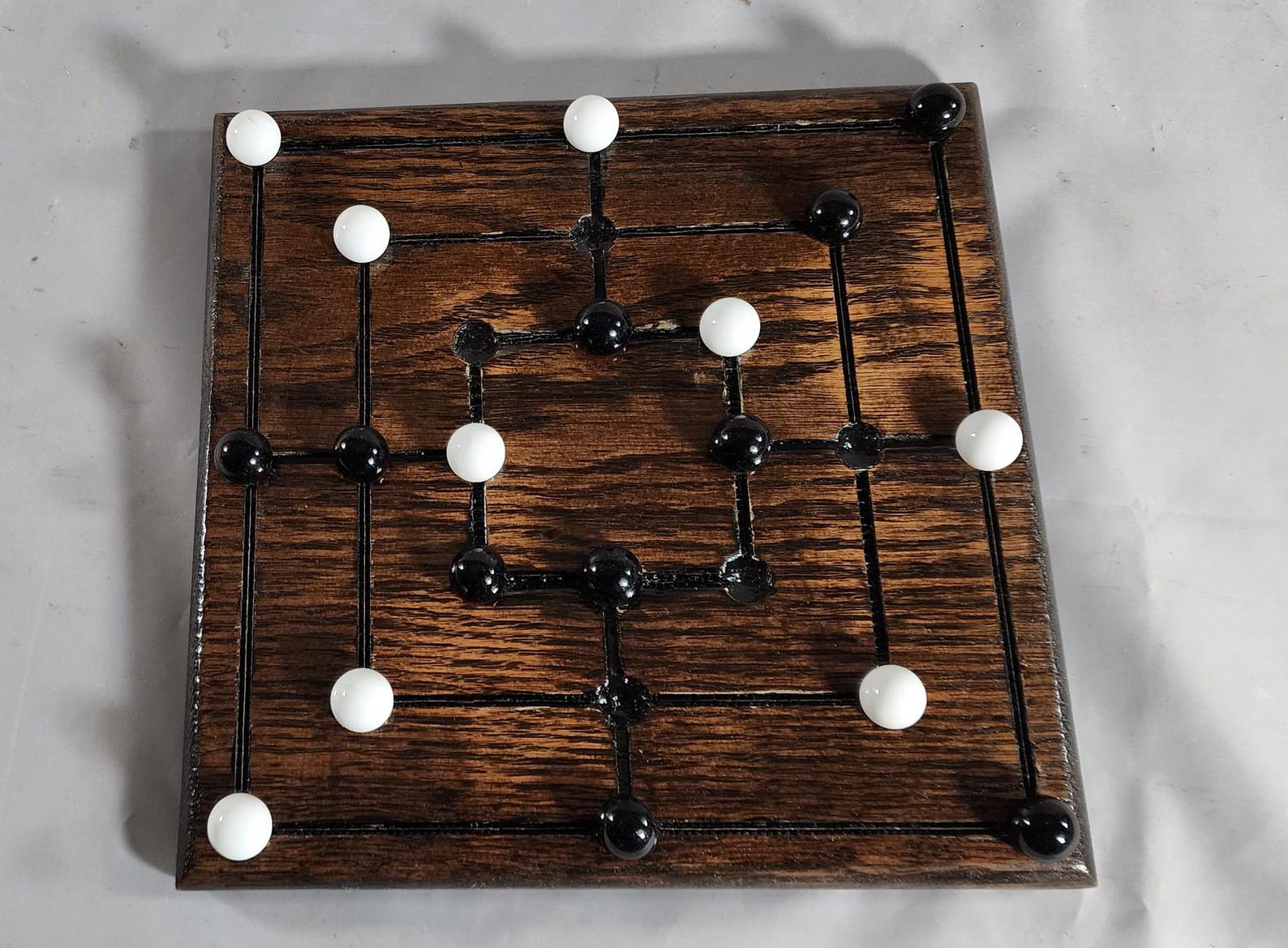 Nine Men's Morris | Handcrafted Oak | Mills | Merrills | Merelles ...