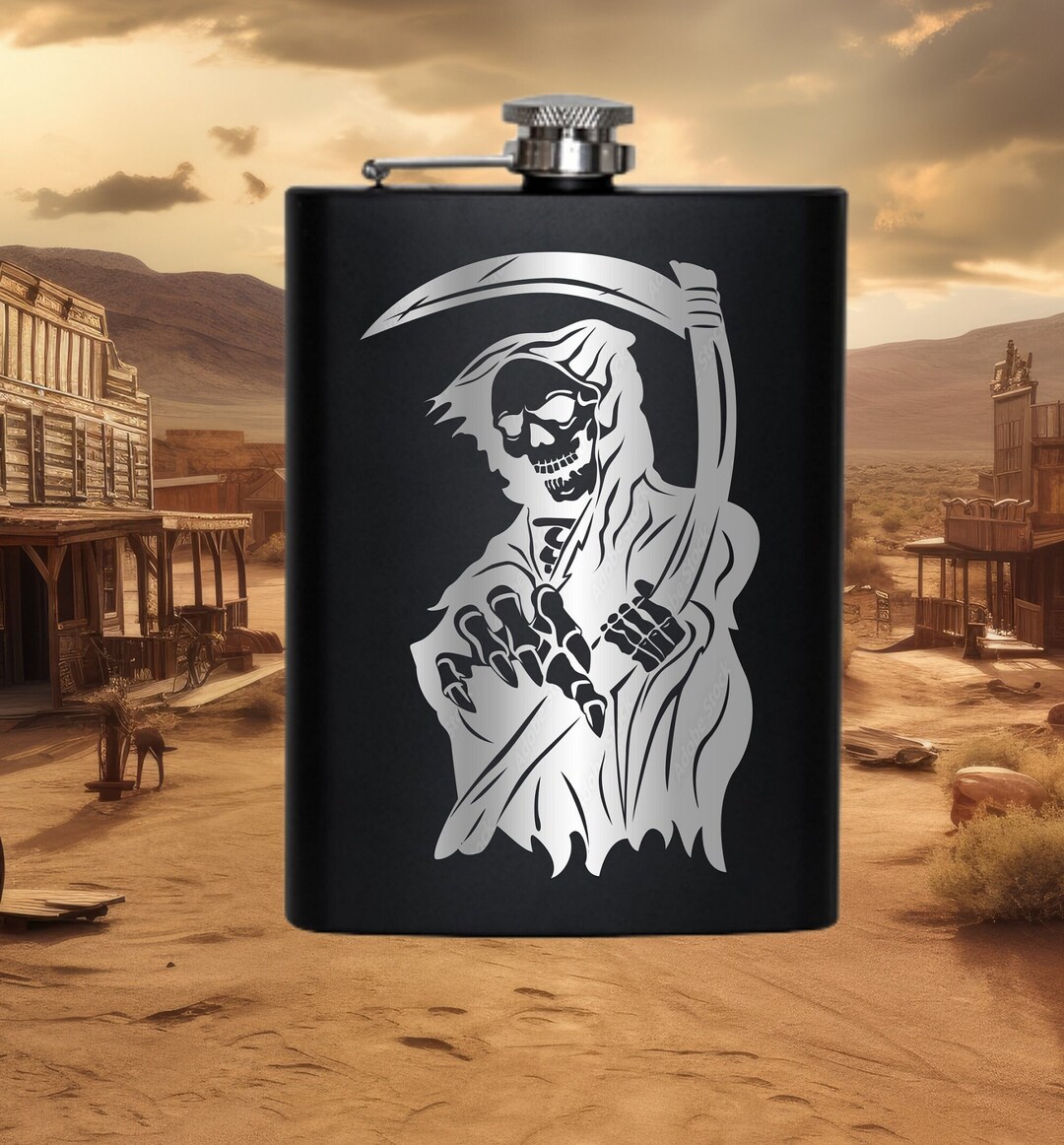Hip Flask Skull 8 Oz Stainless Steel Pirate Death - Etsy