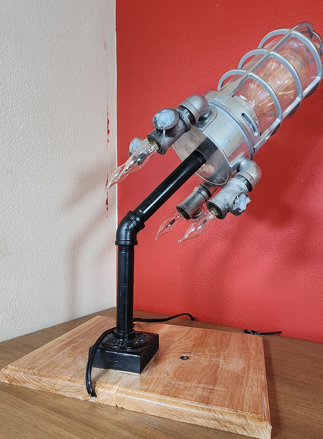 Handcrafted Steampunk Rocket Ship Lamp: Industrial Sci-fi Decor - Etsy