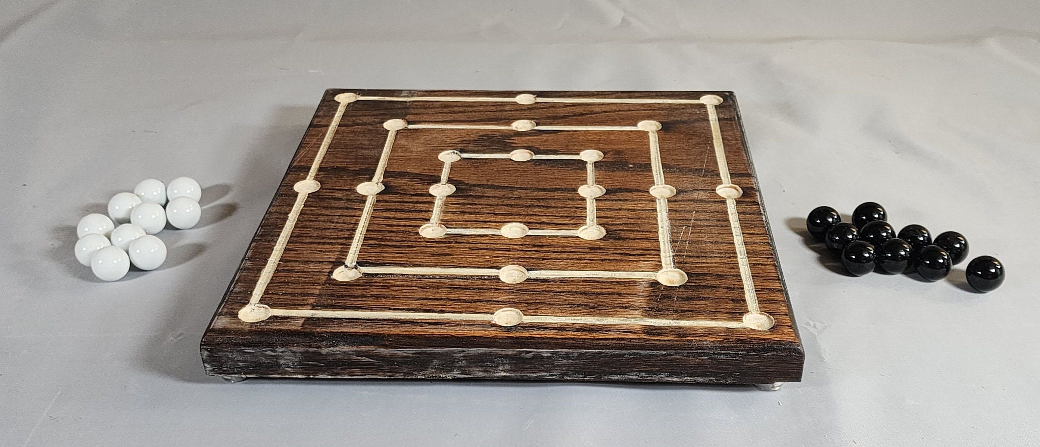 Nine Men's Morris Handcrafted Oak Mills, Merrills, Merelles, Marelles ...