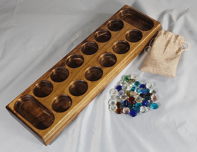 Mancala | Hand-crafted | Solid Wood | Sungka | Kalah | Oware | Congkak ...
