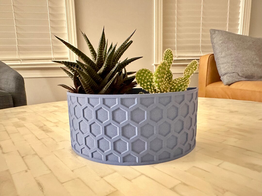 Wall Mounted Half Circle Moon Pot Planter Hexagonal Pattern - Etsy