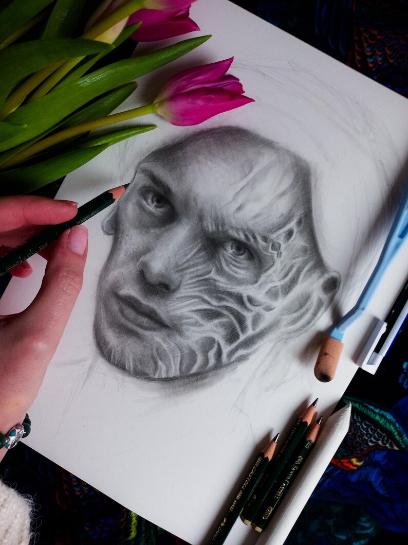Vecna Henry Creel Stranger Things Original Portrait Drawing Pencil ...