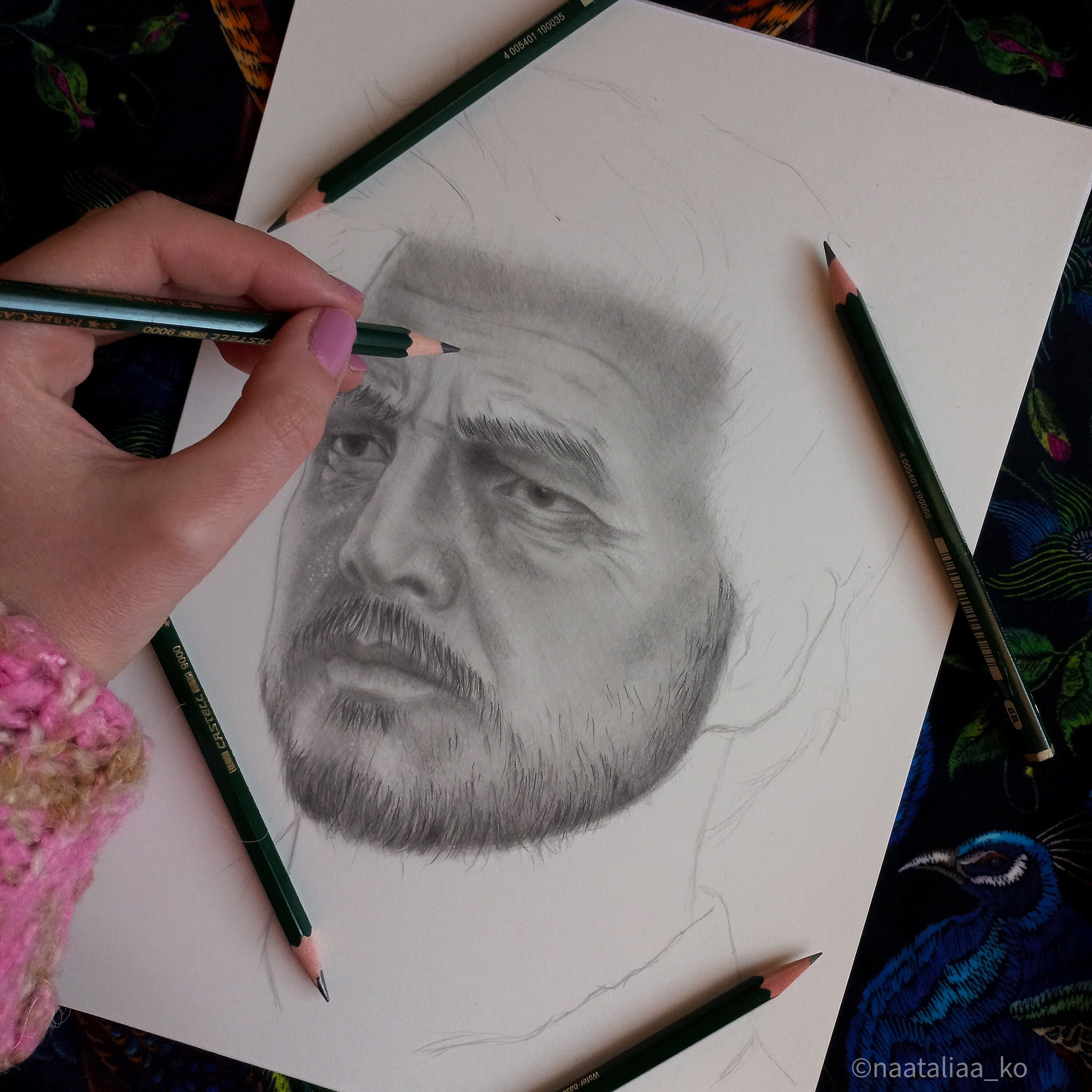 Pedro Pascal Joel Miller the Last of Us Original Portrait Drawing ...