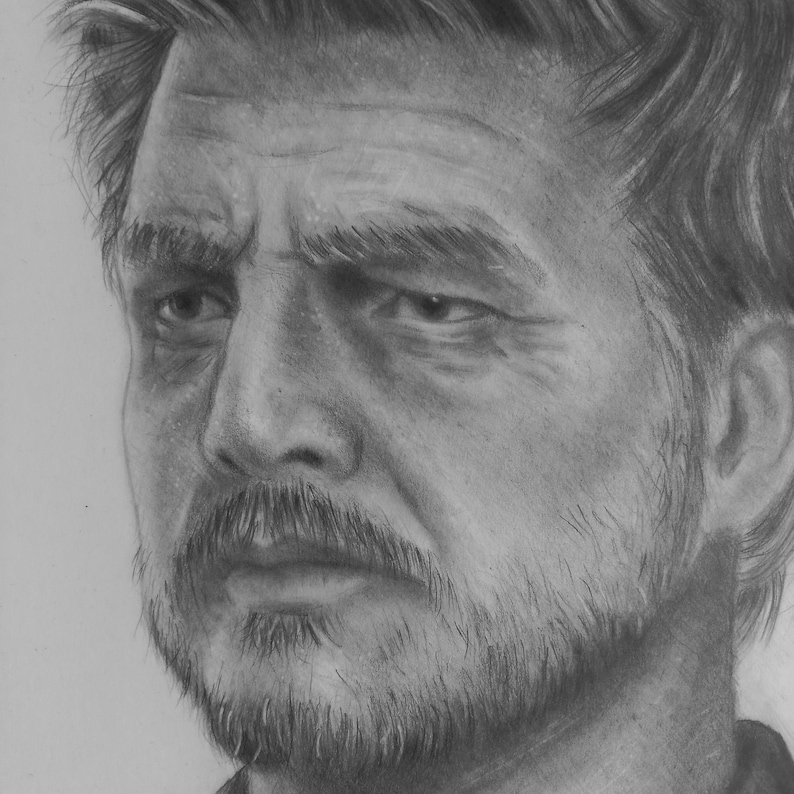 Pedro Pascal Joel Miller the Last of Us Original Portrait Drawing ...