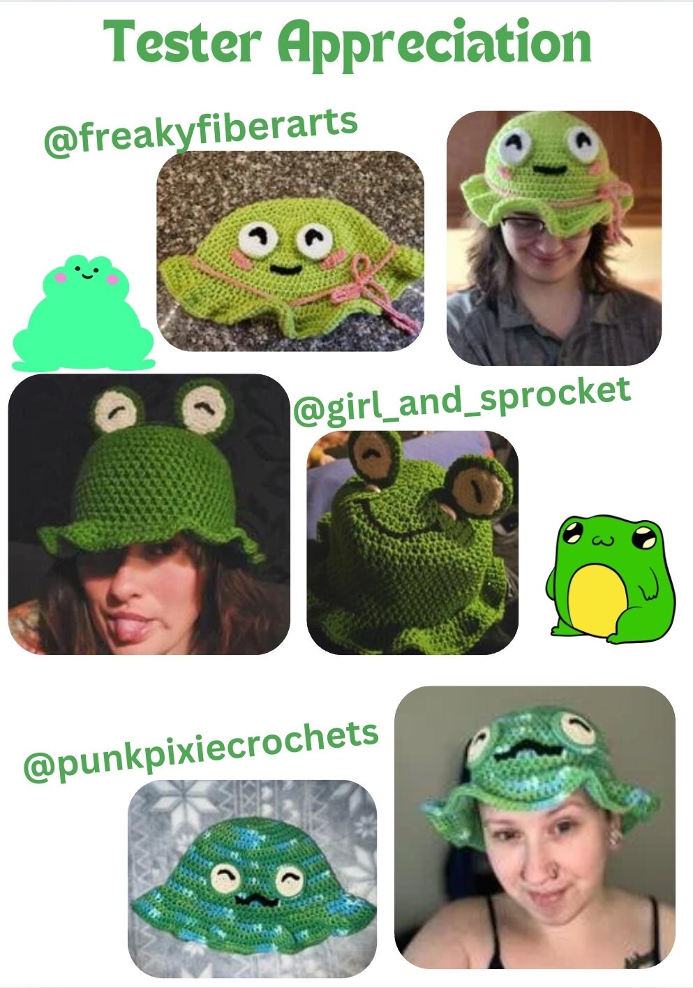 BUNDLE the Frogs of the Bogs Hat AND You Make Me Mush Hat Crochet ...