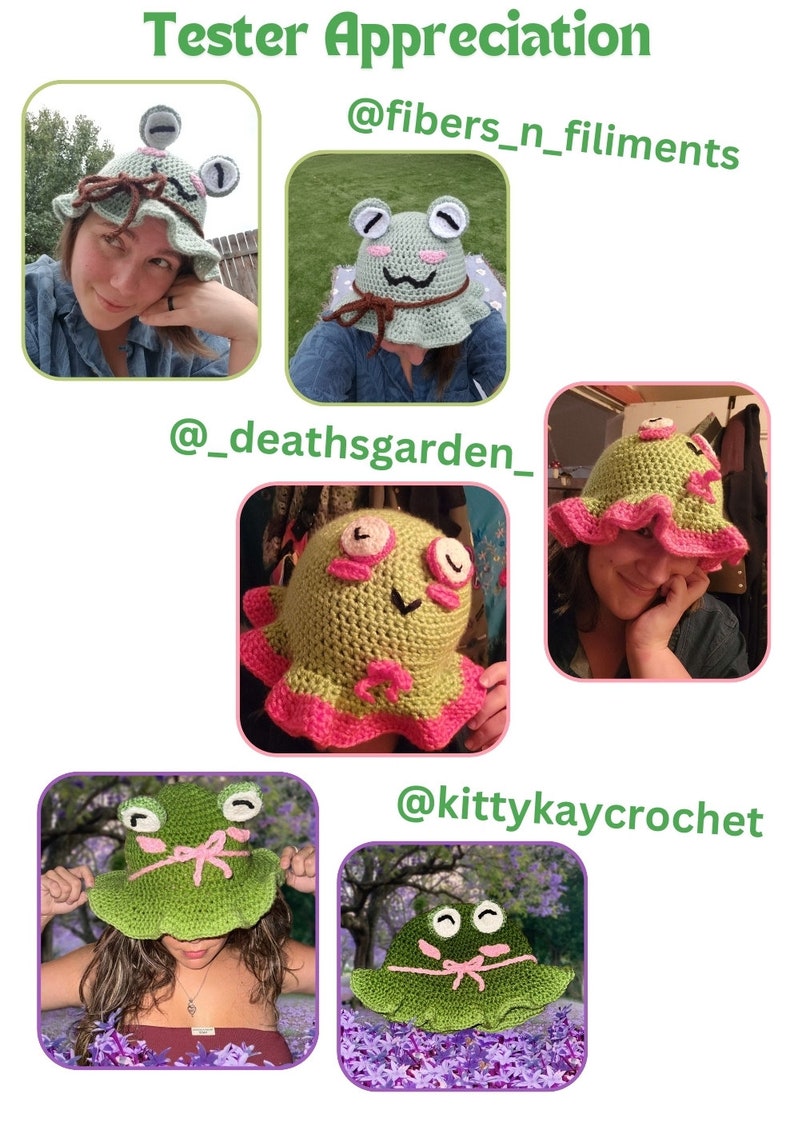 BUNDLE the Frogs of the Bogs Hat AND You Make Me Mush Hat Crochet ...