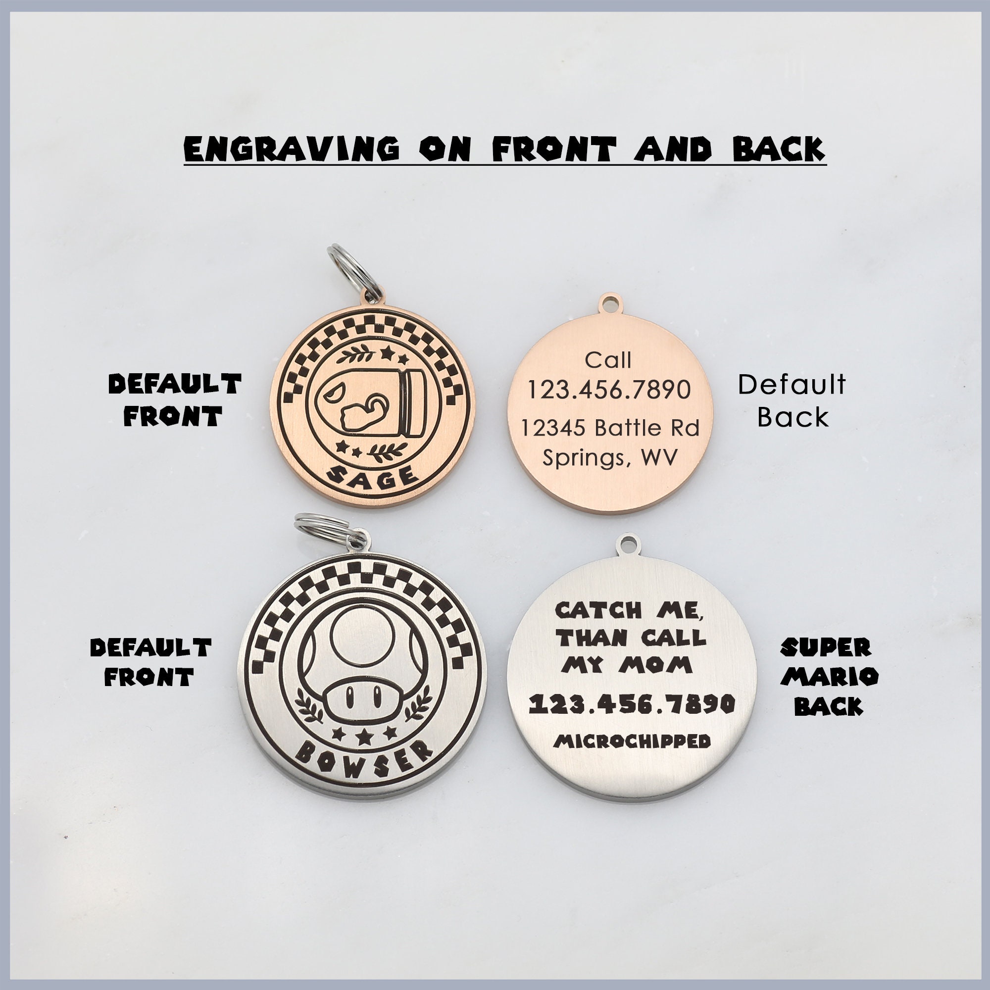 Mario Kart Pet ID Tags Super Mario Pet Tag Personalized - Etsy