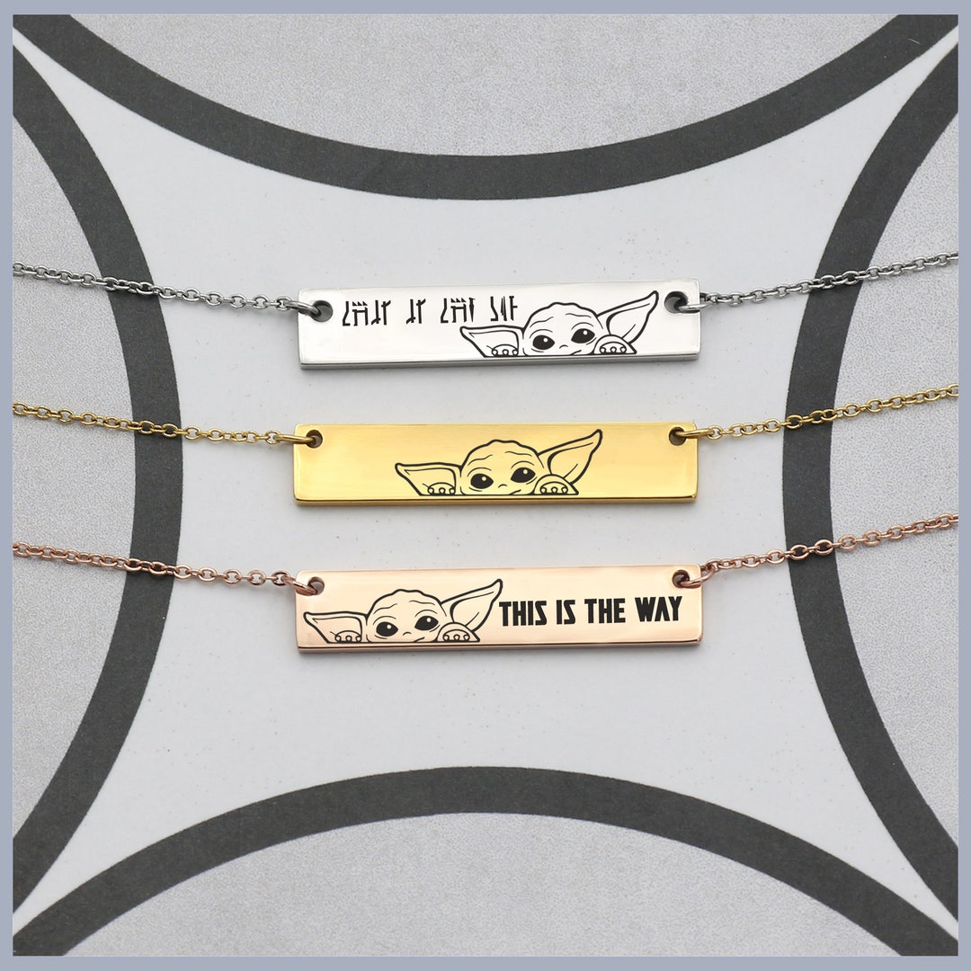 Peeking Grogu Necklace, Mandalorian Star Wars Custom Necklace, Grogu ...