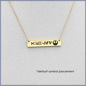 Star Wars Aurebesh Name Necklace, Jedi Order Custom Rebel Alliance Star ...