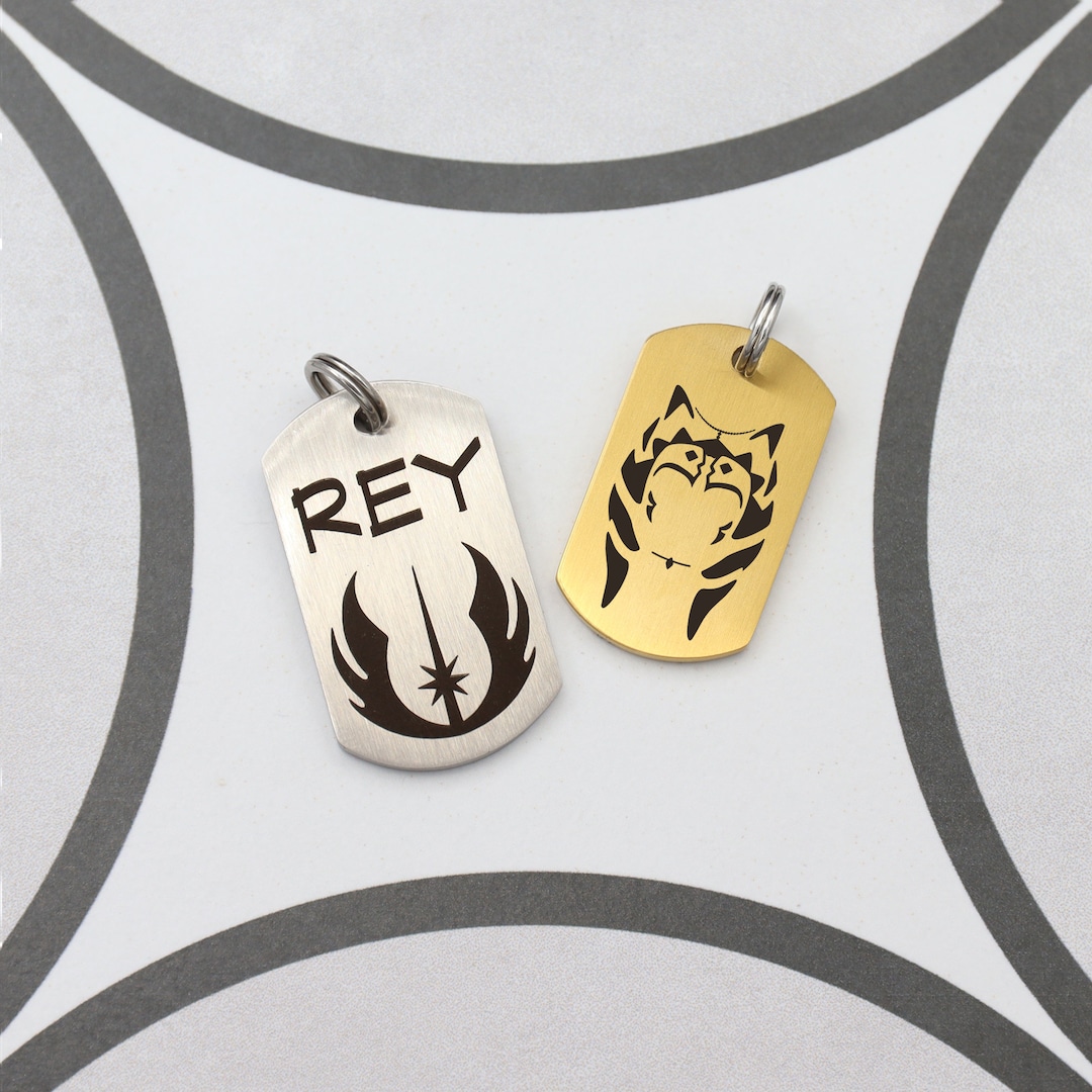 Star Wars Dog Tag, Jedi Order Mandalorian Personalized Ahsoka Symbol ...