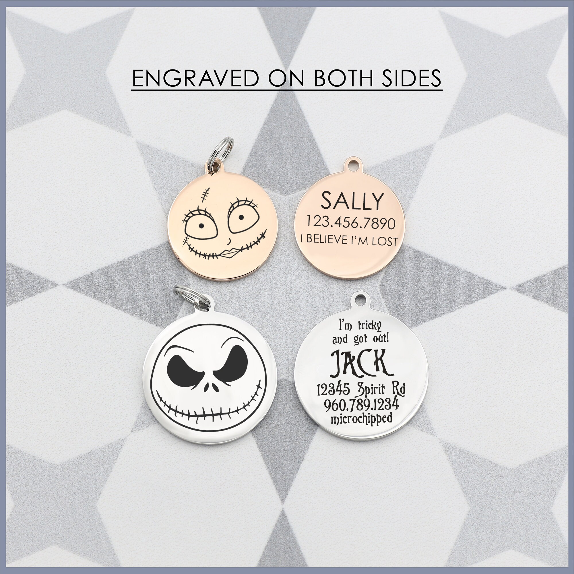 Jack Skellington Pet Tag, the Nightmare Before Christmas Dog ID ...