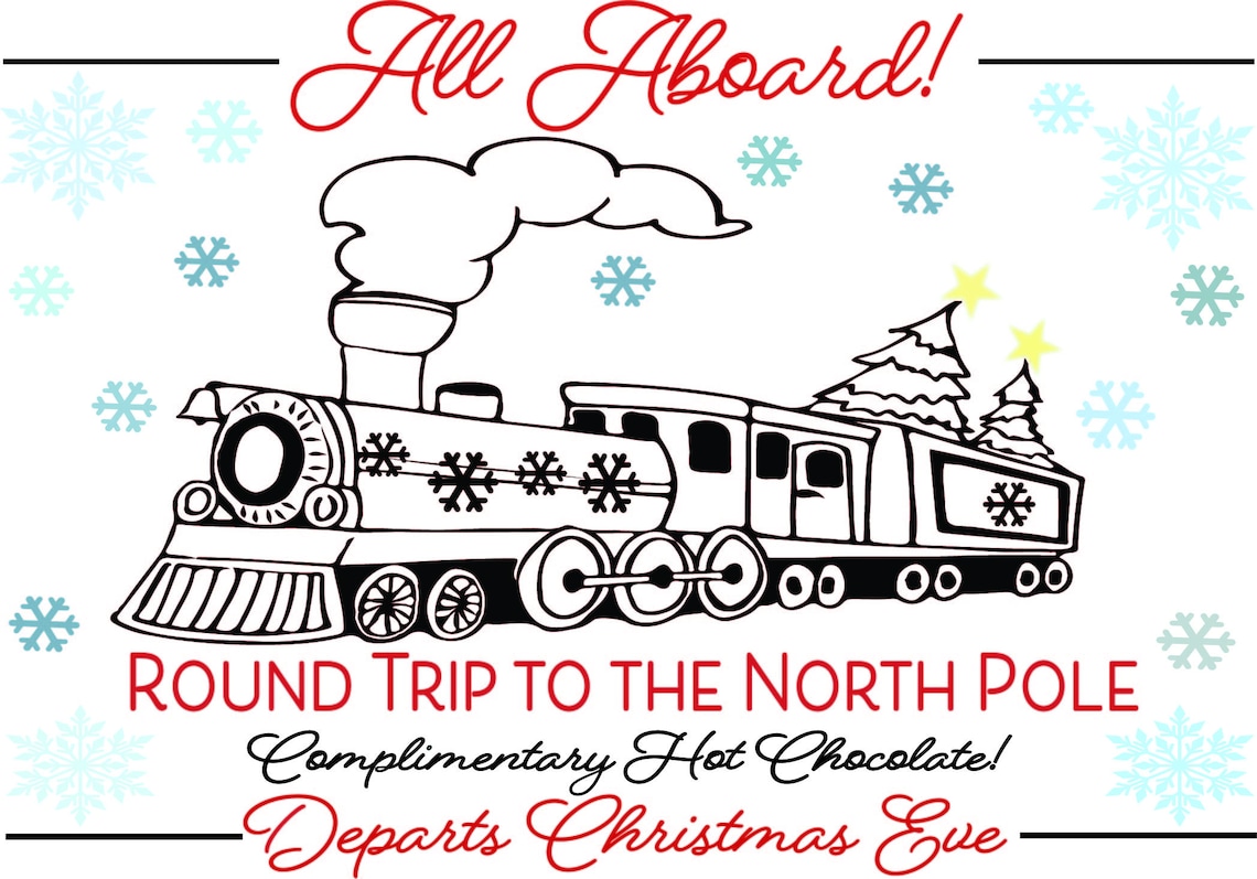 Digital Print Christmas Printable North Pole Express Hand - Etsy