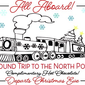 Digital Print, Christmas Printable, North Pole Express Hand Drawn ...