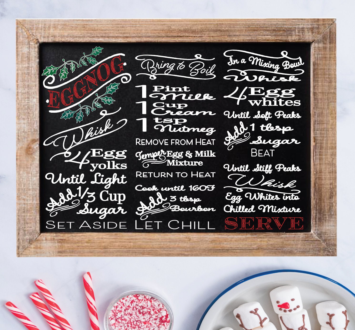 Eggnog Recipe Christmas Sign Svg, Christmas Baking Svg, Merry Christmas ...