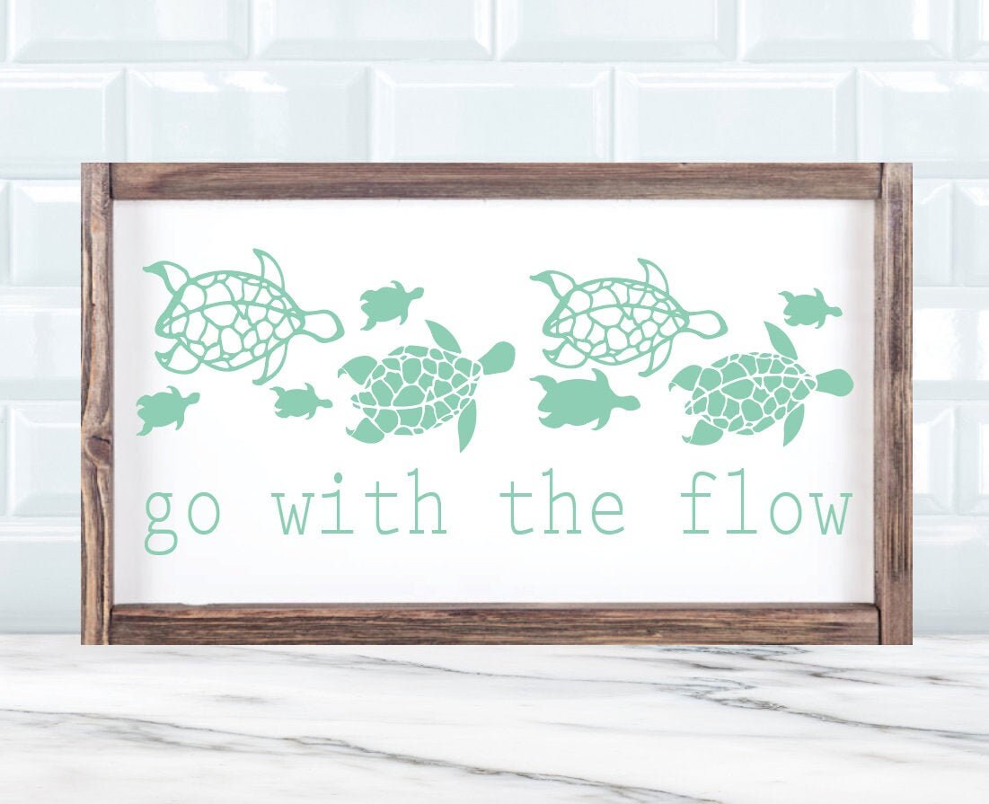Bathroom Svg Signs Go With the Flow Svg Sea Turtle Svg - Etsy Canada