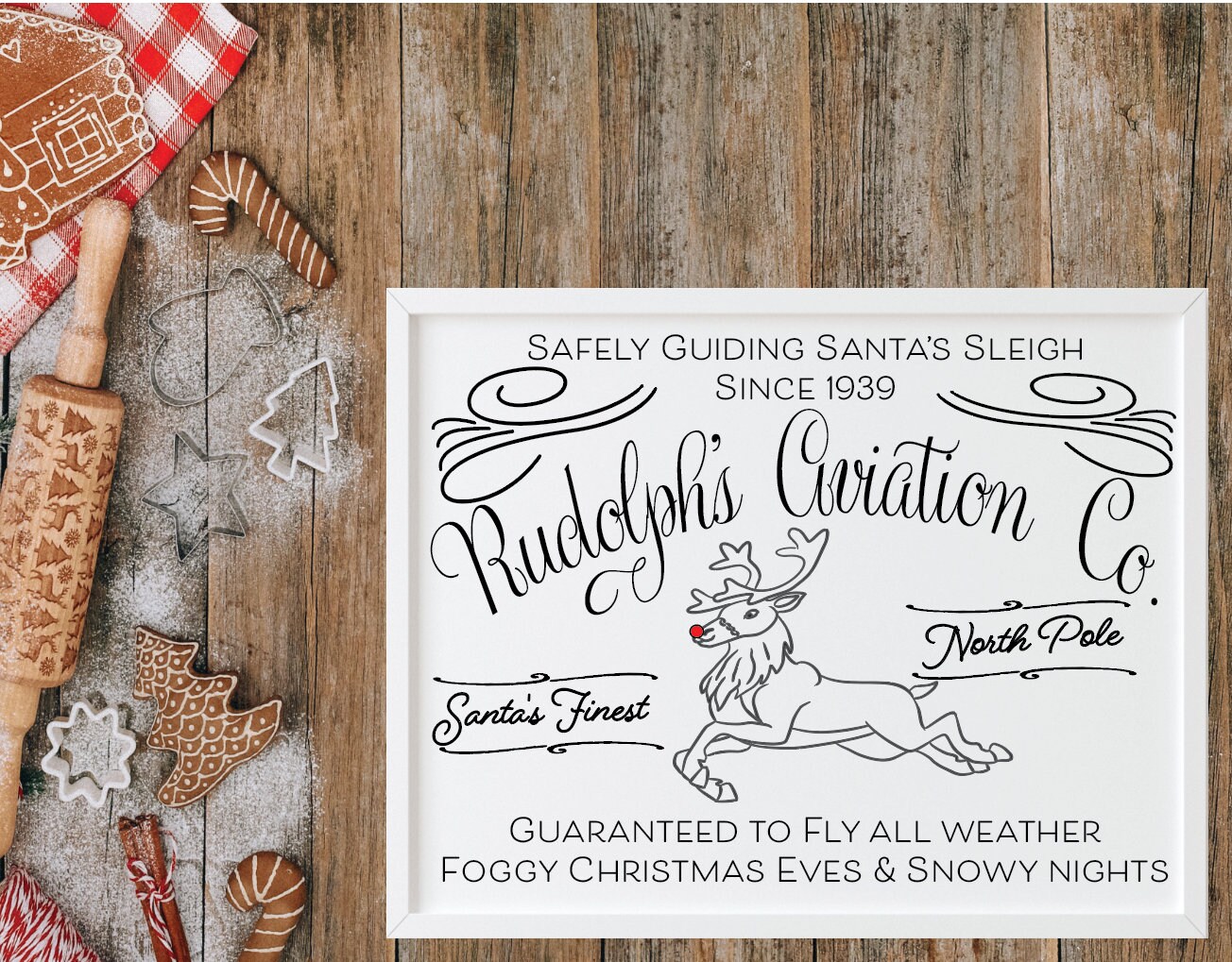 Rudolph Svg, Reindeer Svg, North Pole Svg, Rudolph's Aviation Co Sign ...