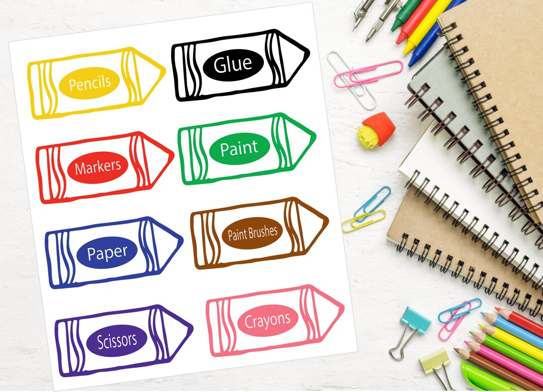 Art Labels Cut File, Craft Labels Svg, Crayon Svg, Classroom Labels Svg ...