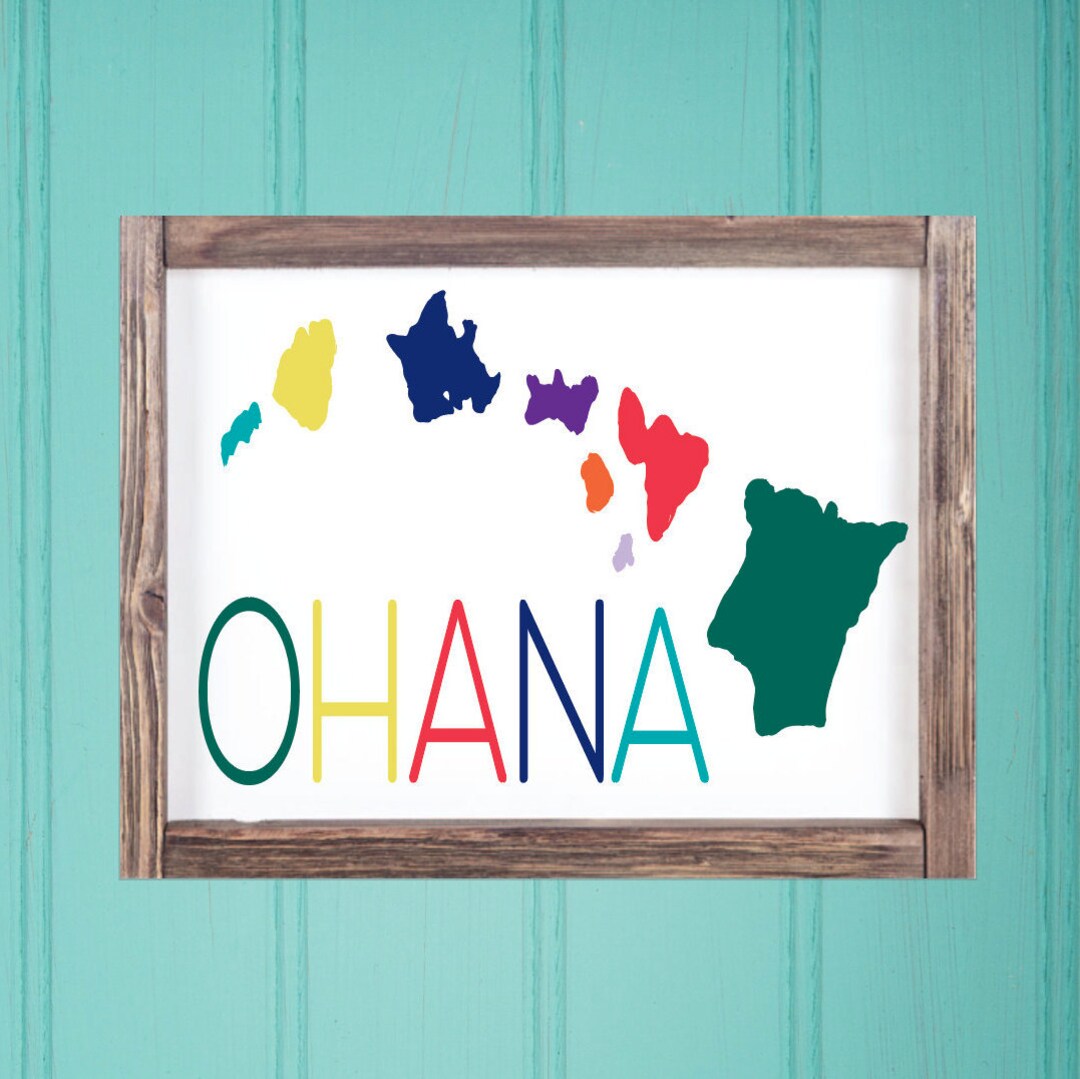 Ohana Means Family Digital Print, Ohana Printable Wall Art, Hawaiian ...