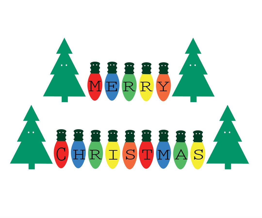 Christmas Banner Cut File, Christmas Lights Svg, Christmas Tree Svg ...
