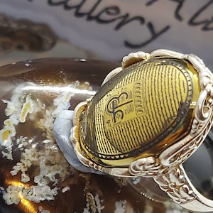 Ayn Ali Amulet Powerful Hematite Hadeed Sini 925 Silver Ring Mount ...