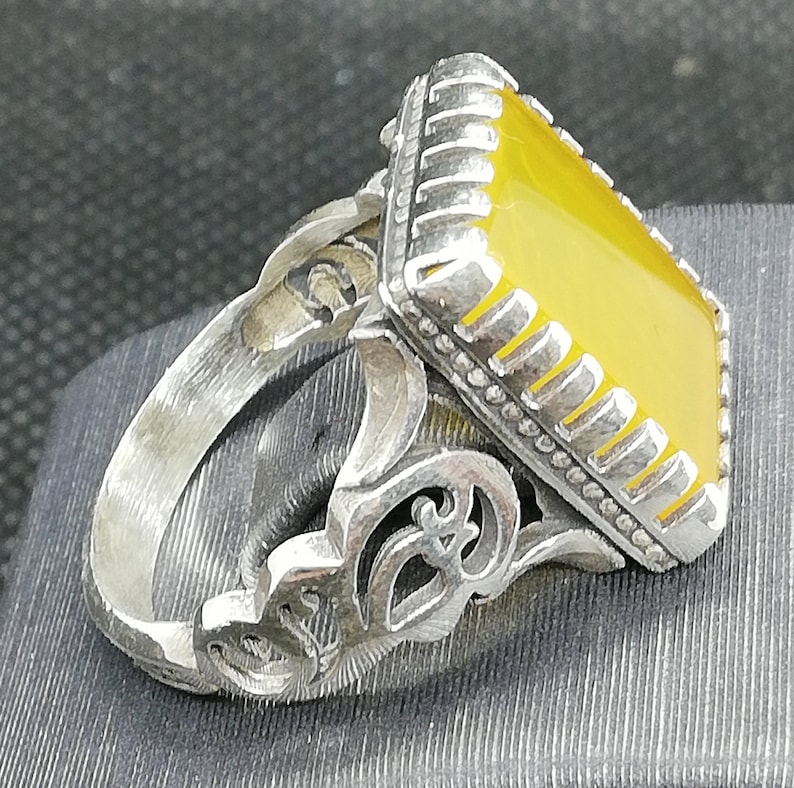 Sharaf Al Shams Aqeeq 925 Silver Ring, Islamic Talisman Amulet - Etsy