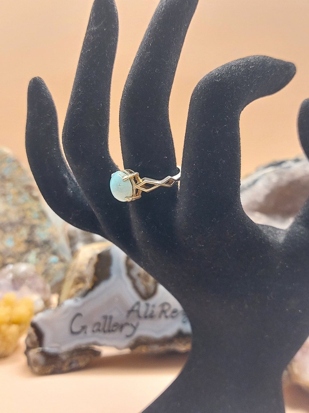 Genuine Feroza Nishapuri Ajami 925 Silver Bague Turquoise Natural ...