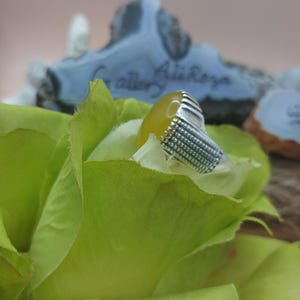 Real Sharaf Al Shams Yellow Aqeeq Agate 925 Silver Mount Shia Ring ...