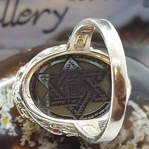 Ayn Ali Amulet Powerful Hematite Hadeed Sini 925 Silver Ring Mount ...