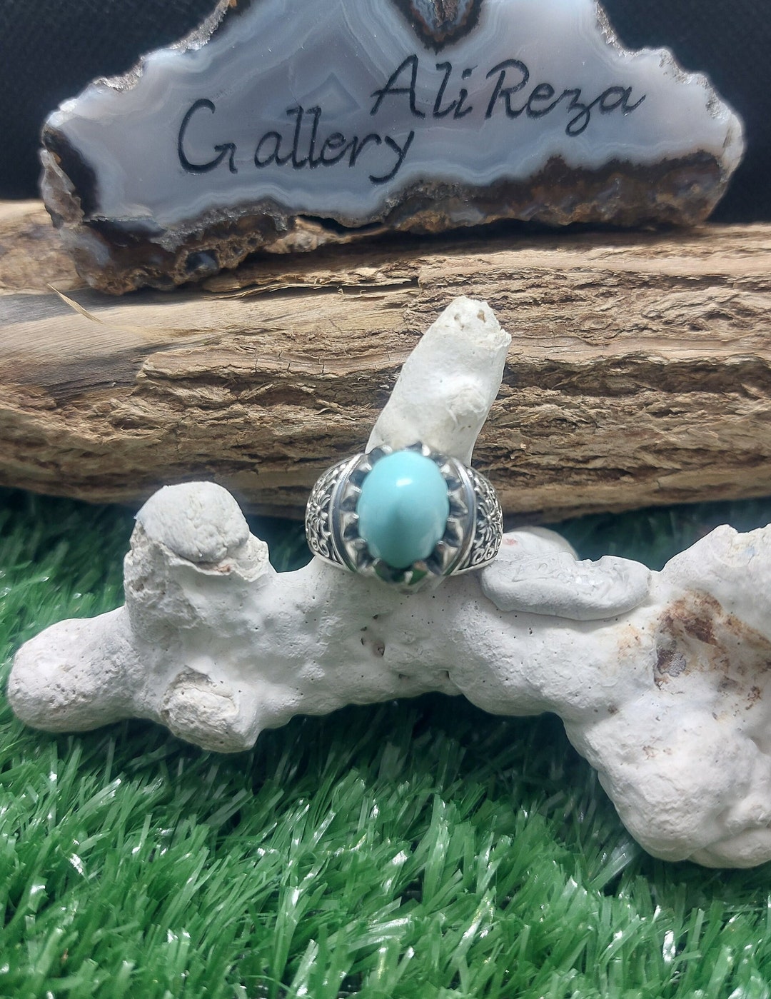 Genuine Feroza Nishapuri Ajami 925 Silver Ring All Hand Crafted ...
