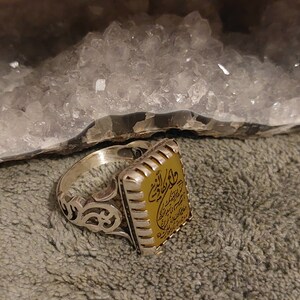 Real Sharaf Al Shams Yellow Aqeeq Agate 925 Silver Mount Shia Ring ...