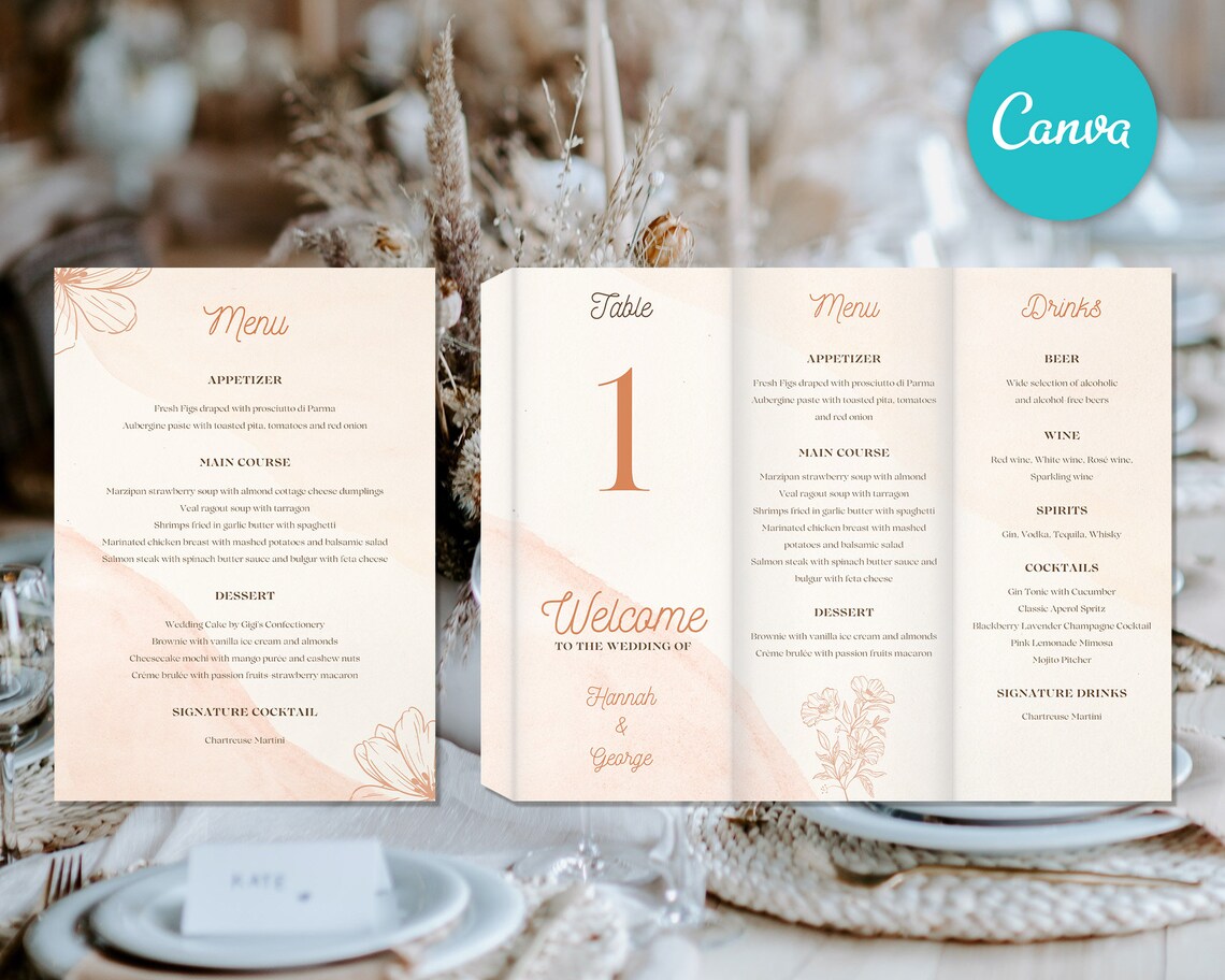 Customizable Boho Wedding Templates ULTIMATE BUNDLE in Canva Editable ...