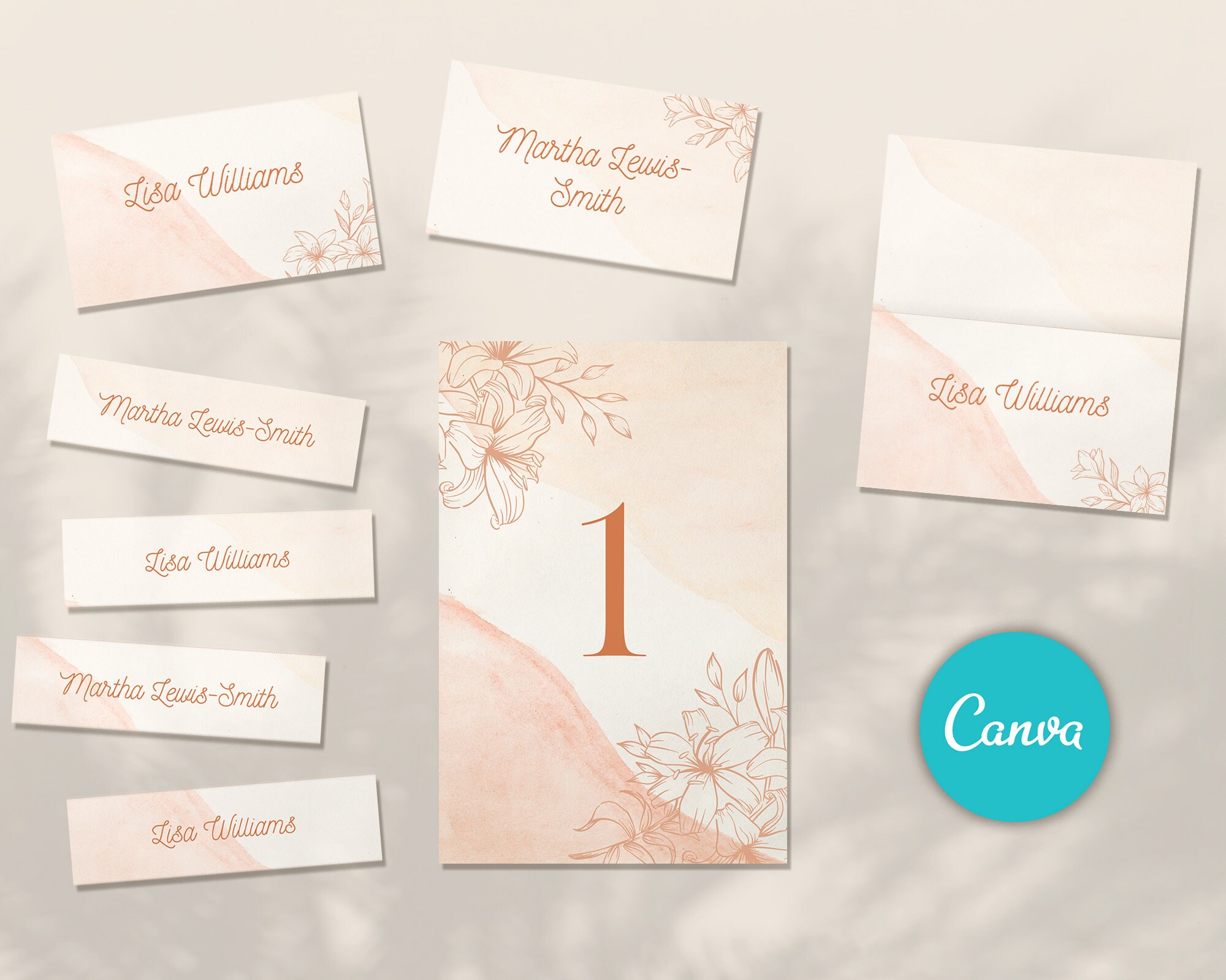 Customizable Boho Wedding Templates ULTIMATE BUNDLE in Canva Editable ...